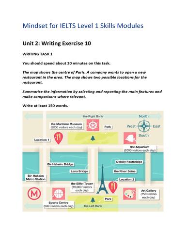 The map shows the centre of Paris - IELTS Writing Essay Sample