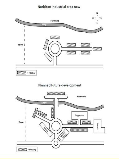 The maps below show an industrial area in the town of Norbiton, and ...